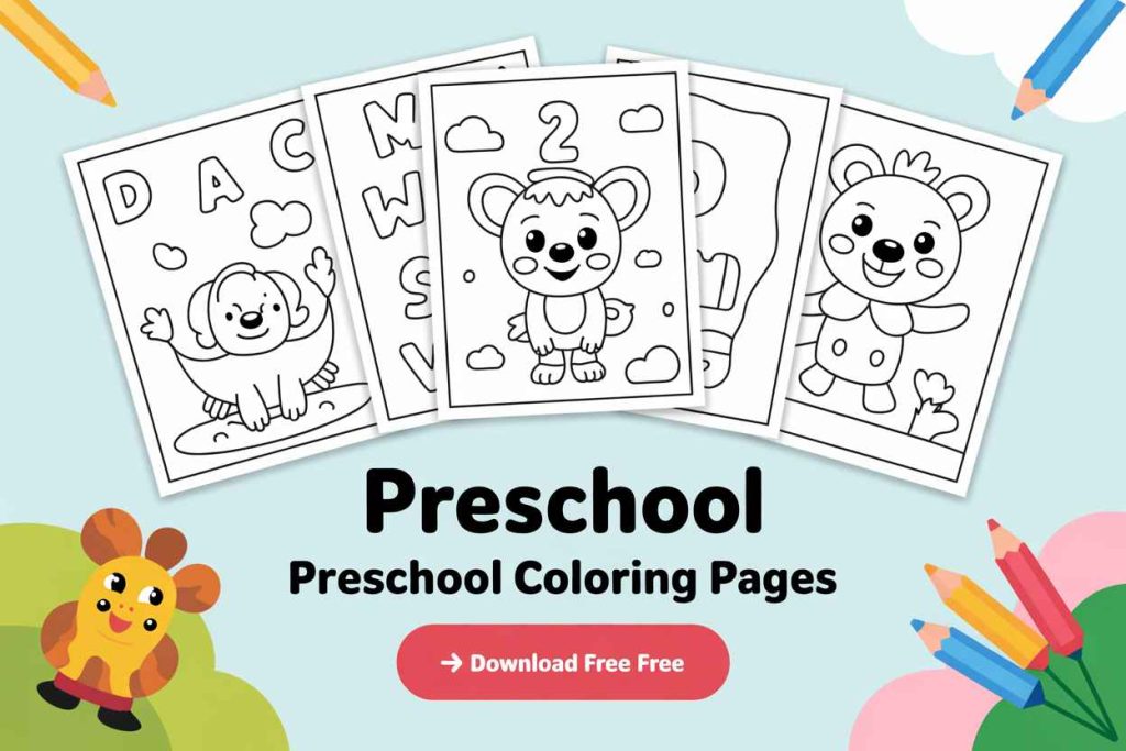 100+ Preschool Coloring Pages 🎨 Free Printable Fun & Learning