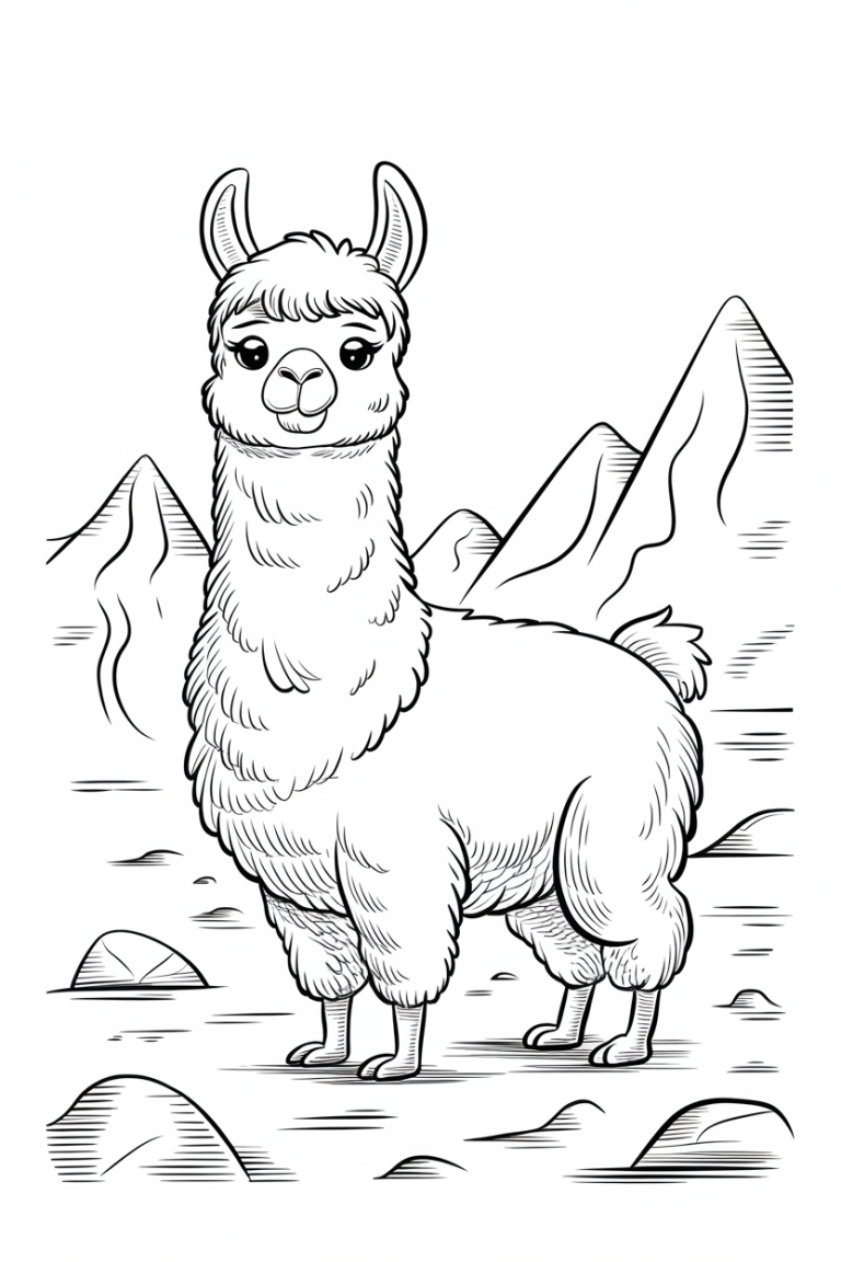 25+ Llama Coloring Pages Free Printable for Kids & Adults