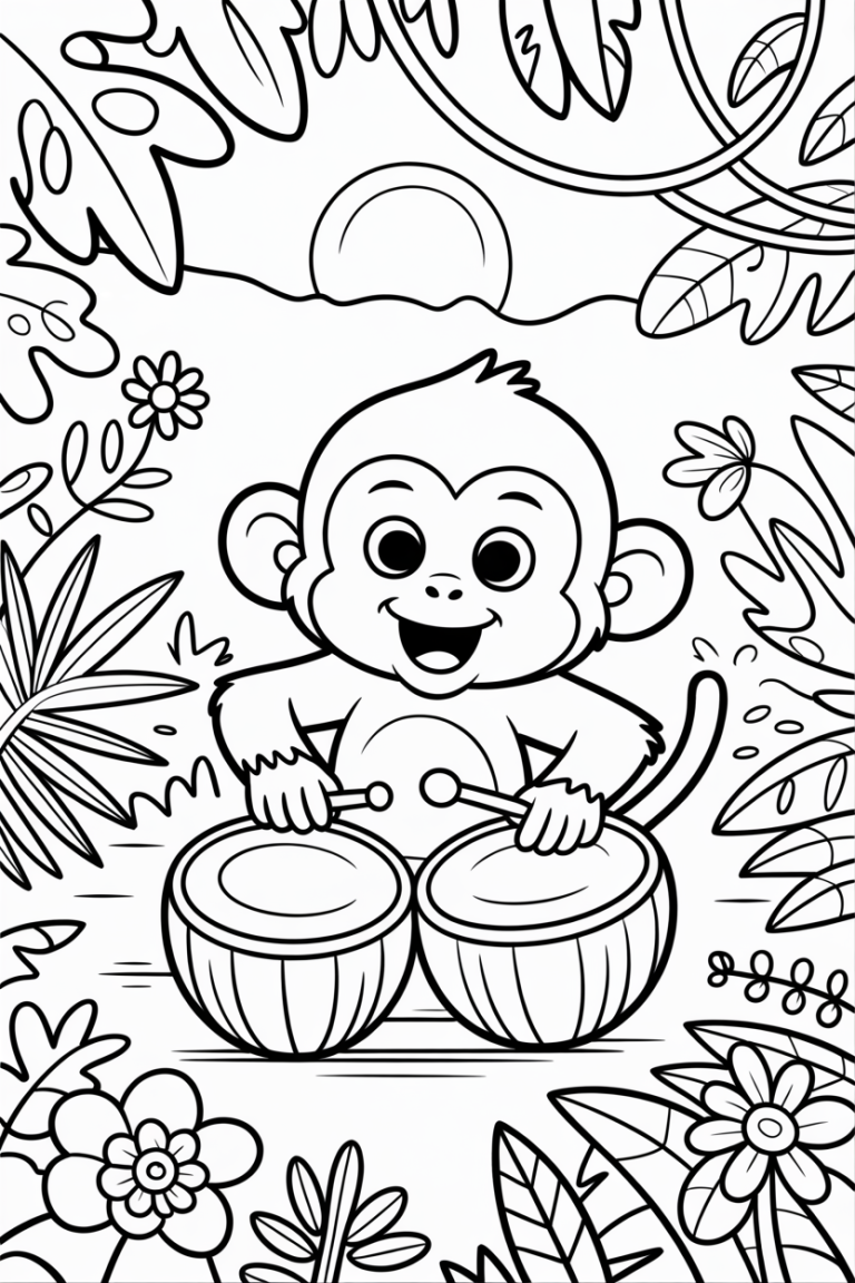 25+ Monkey Coloring Pages – Free Printables for Kids (PDFs)