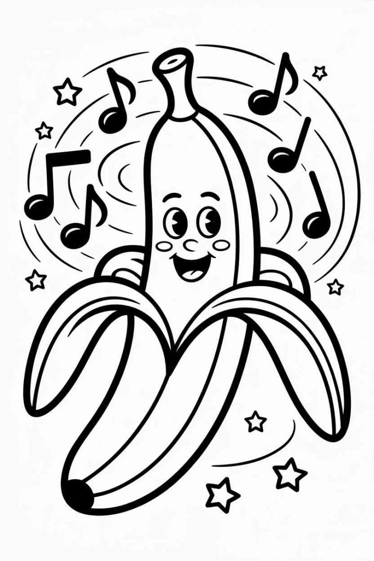 15+ Free Banana Coloring Pages – Printable Fun for Kids & Adults