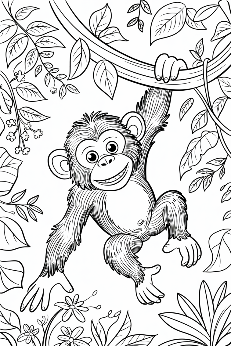 25+ Monkey Coloring Pages – Free Printables for Kids (PDFs)