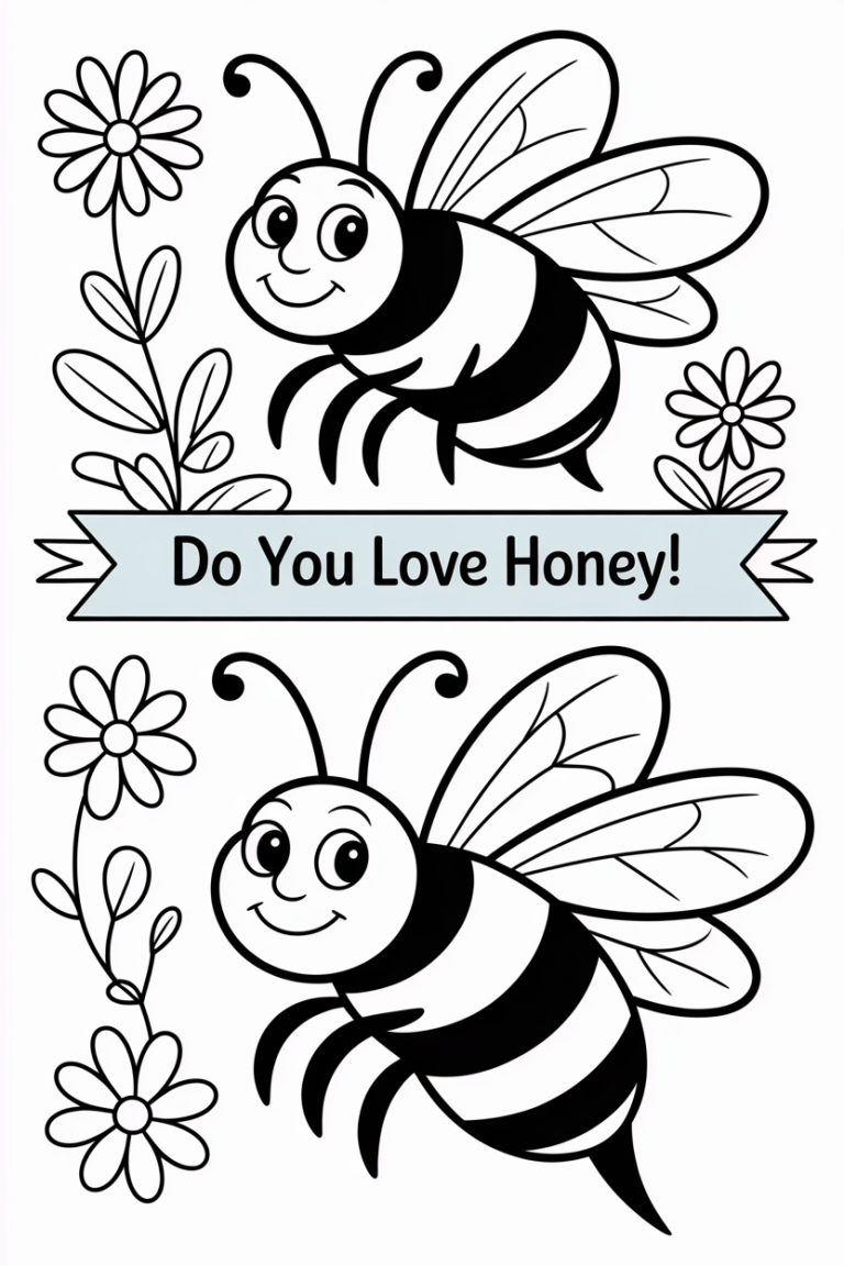 50+Free Bee Coloring Pages Printable PDFs 🐝🎨 | Download Now