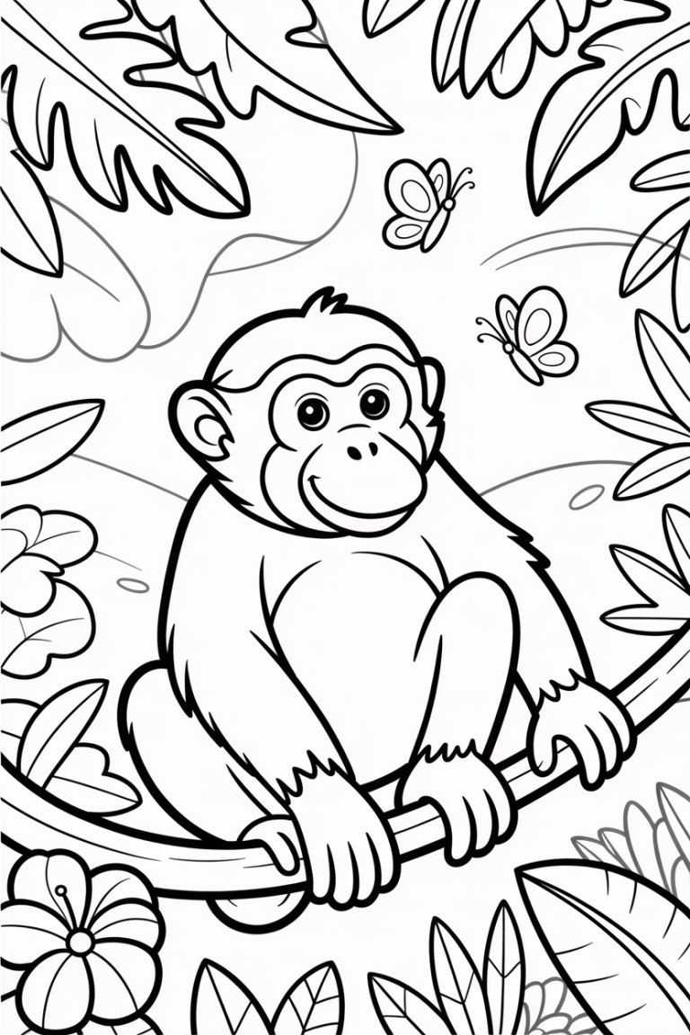 25+ Monkey Coloring Pages – Free Printables for Kids (PDFs)