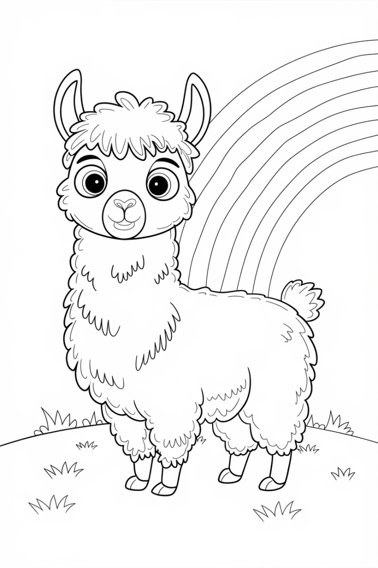 25+ Llama Coloring Pages Free Printable for Kids & Adults
