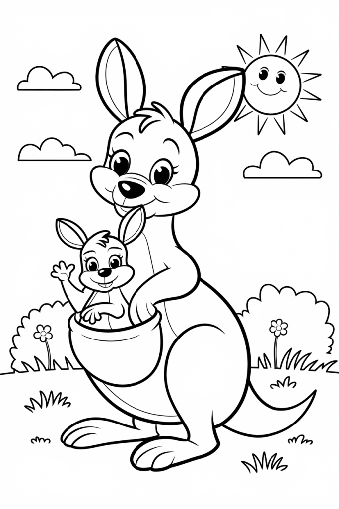 25+ Kangaroo Coloring Pages Printable for Kids & Adults