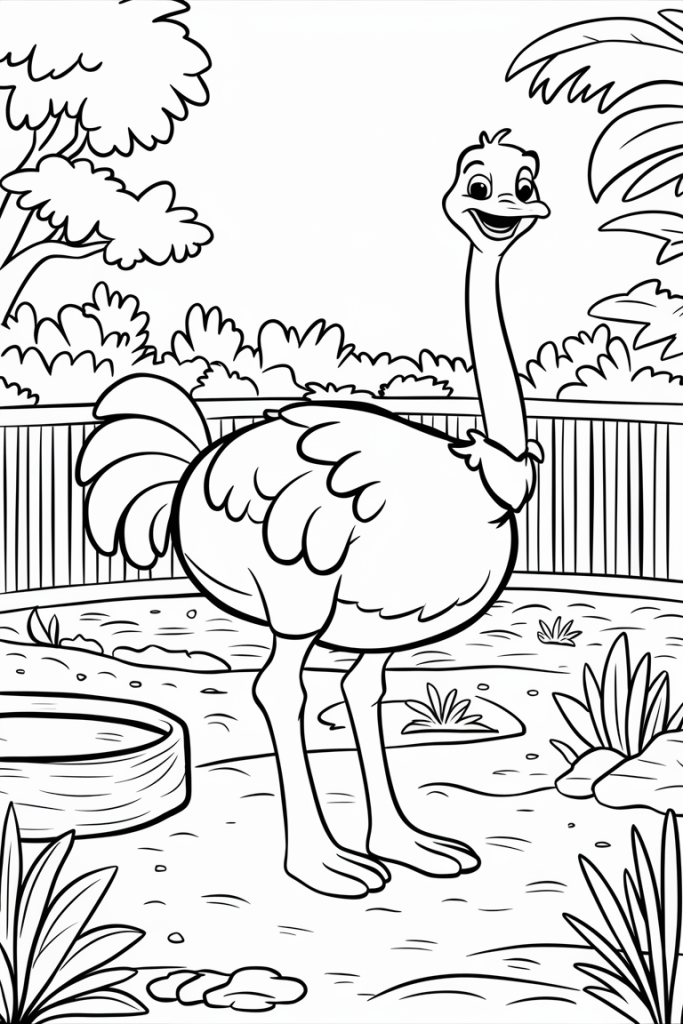 35+ Ostrich Coloring Page: Free Printables for Kids & Adults