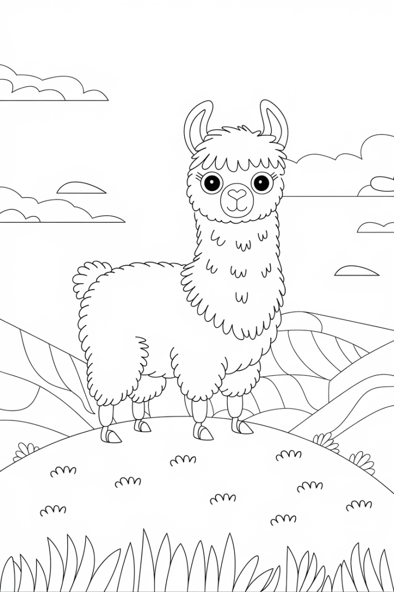 25+ Llama Coloring Pages Free Printable for Kids & Adults