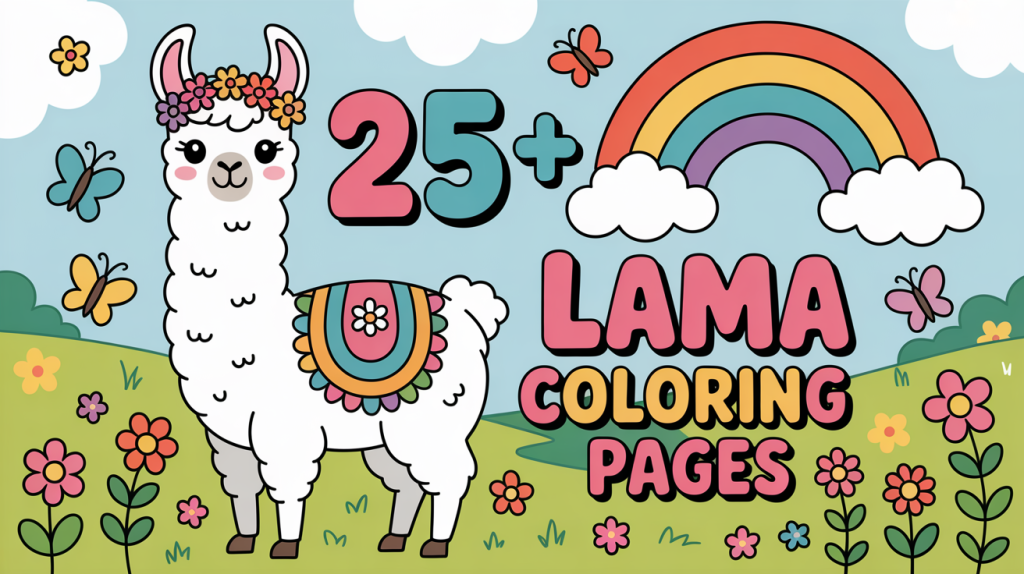 25+ Llama Coloring Pages Free Printable for Kids & Adults