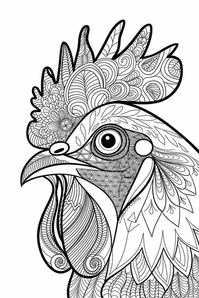 21+Rooster Coloring Pages – Free Printable Fun for Kids & Adults