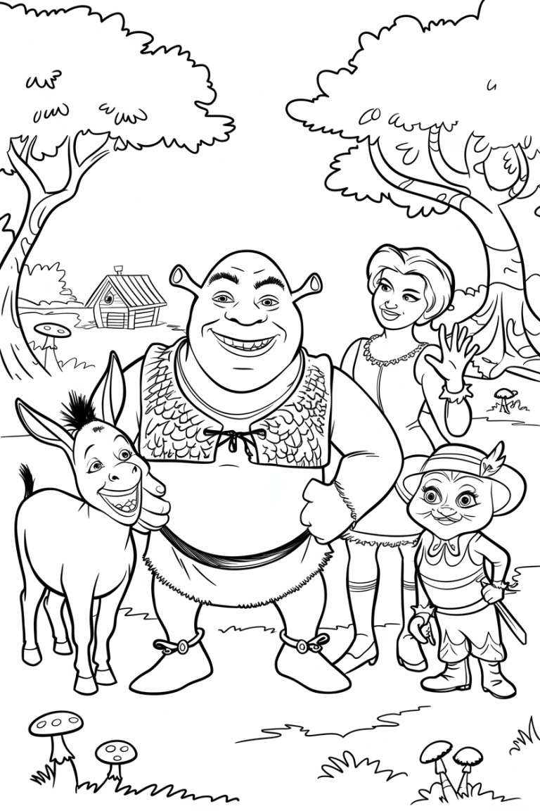 17+ Free Shrek Coloring Pages for Kids & Adults