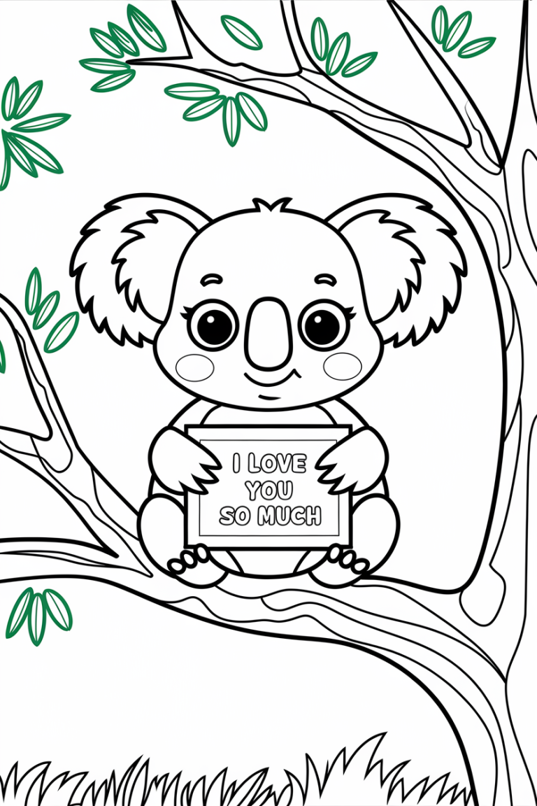 25+ Cute Koala Coloring Pages-Free Printables for Kids & Adults