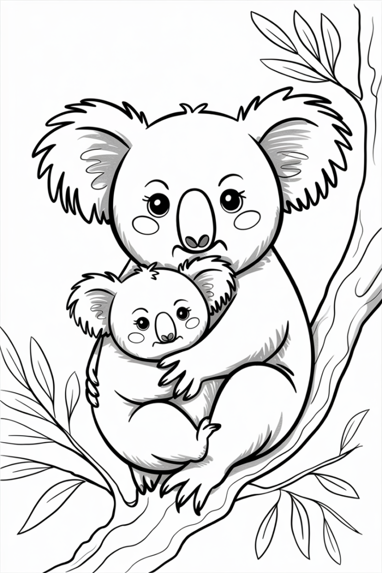 25+ Cute Koala Coloring Pages-Free Printables for Kids & Adults