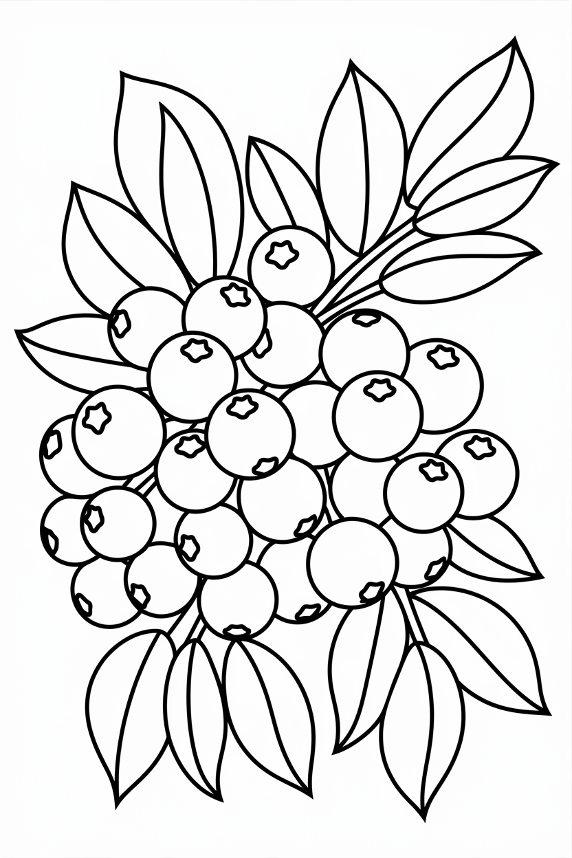 21+ Stunning Printable Blueberry Coloring Pages for Kids