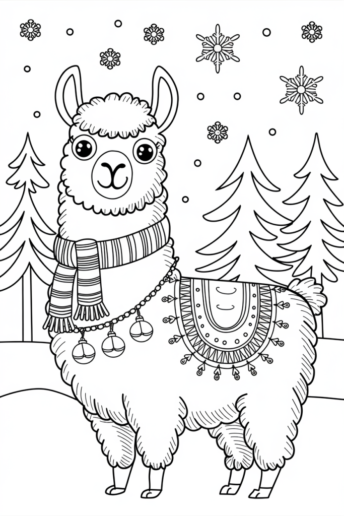 25+ Llama Coloring Pages Free Printable for Kids & Adults