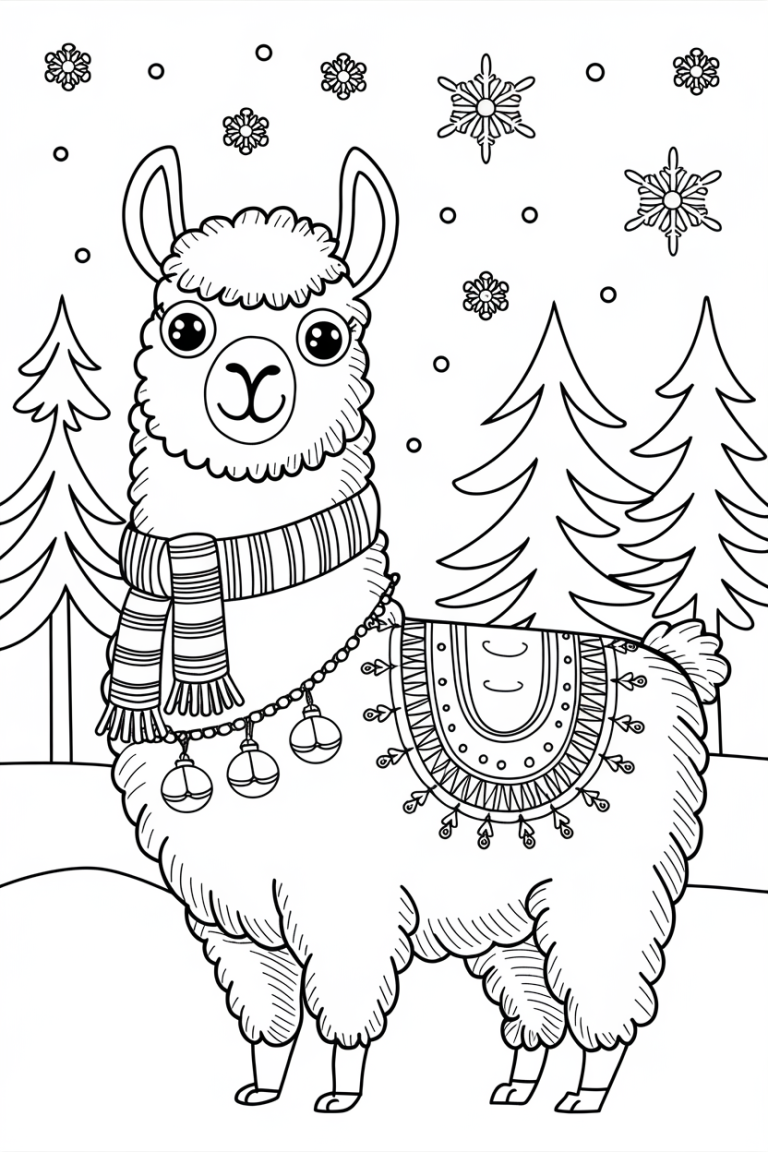 25+ Llama Coloring Pages Free Printable for Kids & Adults
