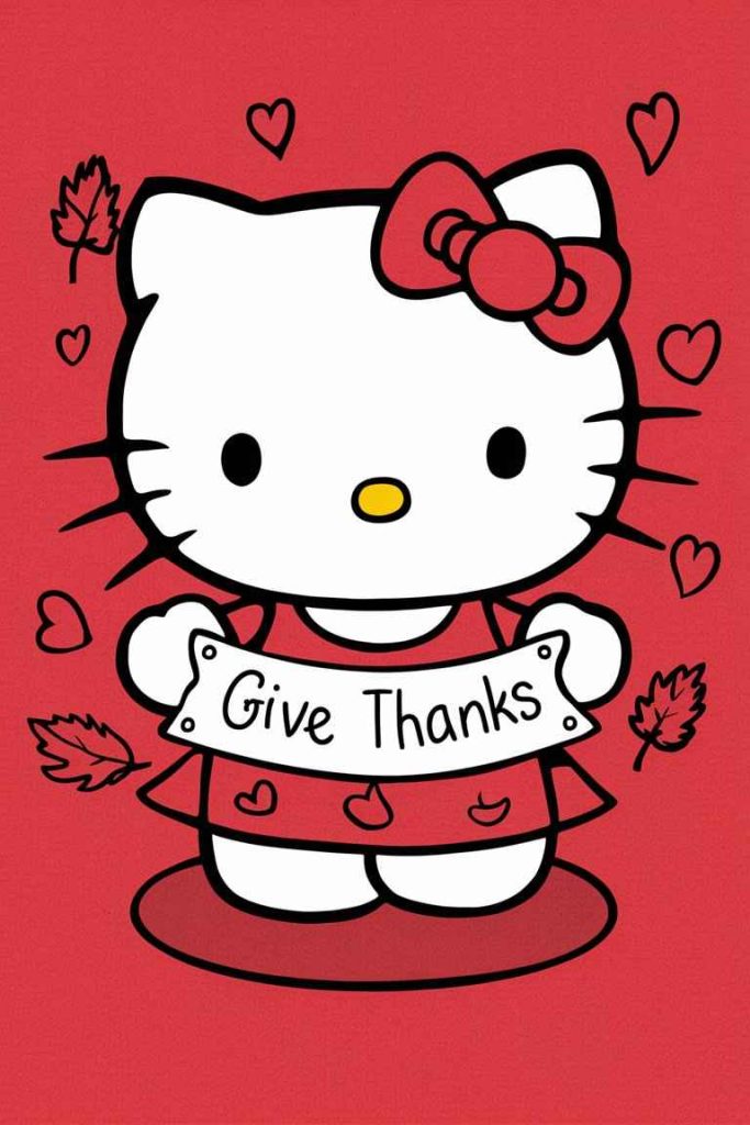 50+ Adorable Hello Kitty Thanksgiving Coloring Pages (PDFs)