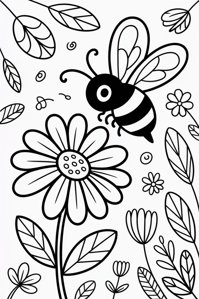 50+Free Bee Coloring Pages Printable PDFs 🐝🎨 | Download Now