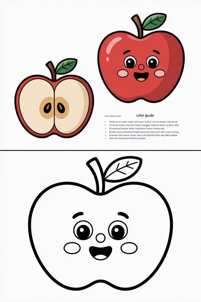 25+ Free Apple Coloring Pages for Kids & Adults to Print