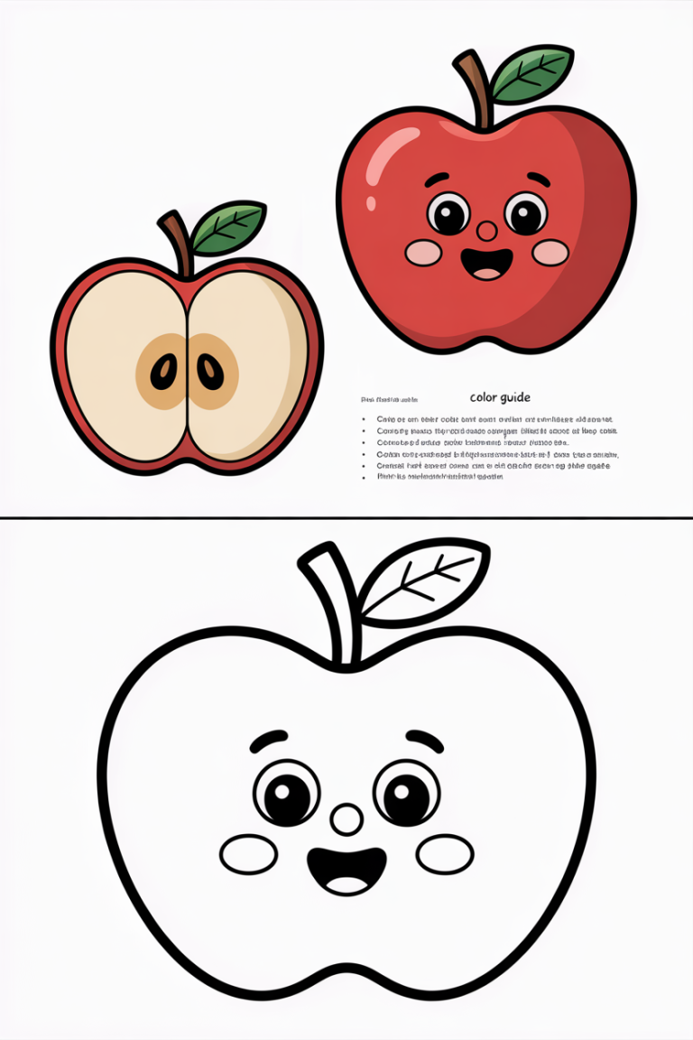 25+ Free Apple Coloring Pages for Kids & Adults to Print