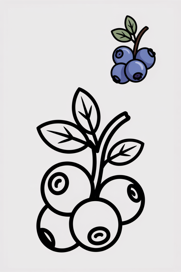 21+ Stunning Printable Blueberry Coloring Pages for Kids