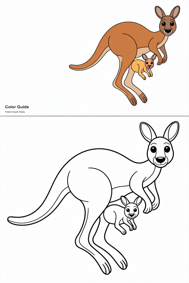 25+ Kangaroo Coloring Pages Printable for Kids & Adults
