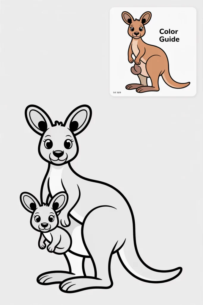 25+ Kangaroo Coloring Pages Printable for Kids & Adults