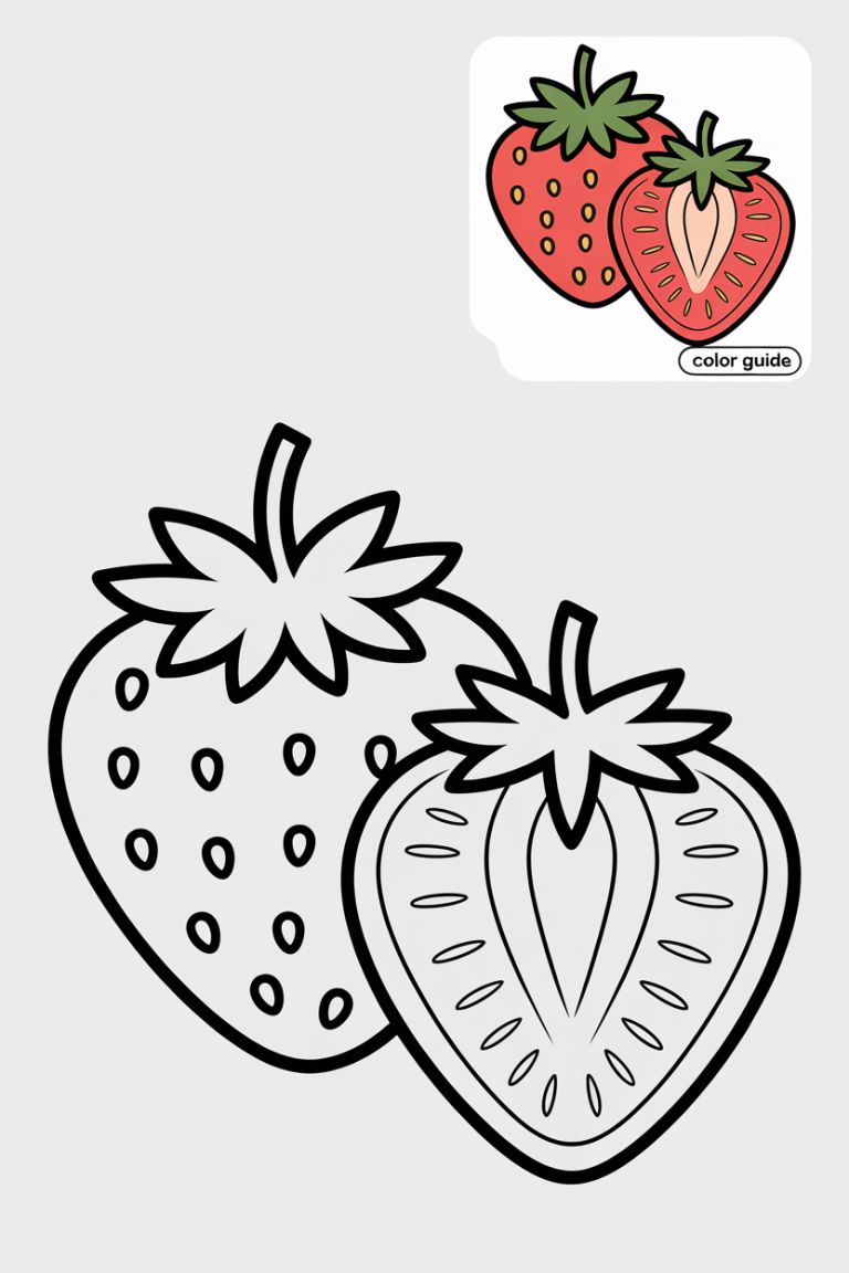 20+ Adorable Strawberry Coloring Pages For Toddlers-Easy To Print