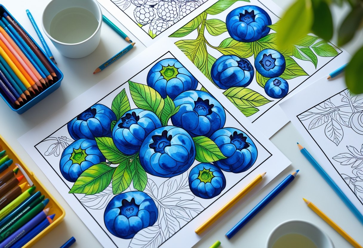 21+ Stunning Printable Blueberry Coloring Pages for Kids
