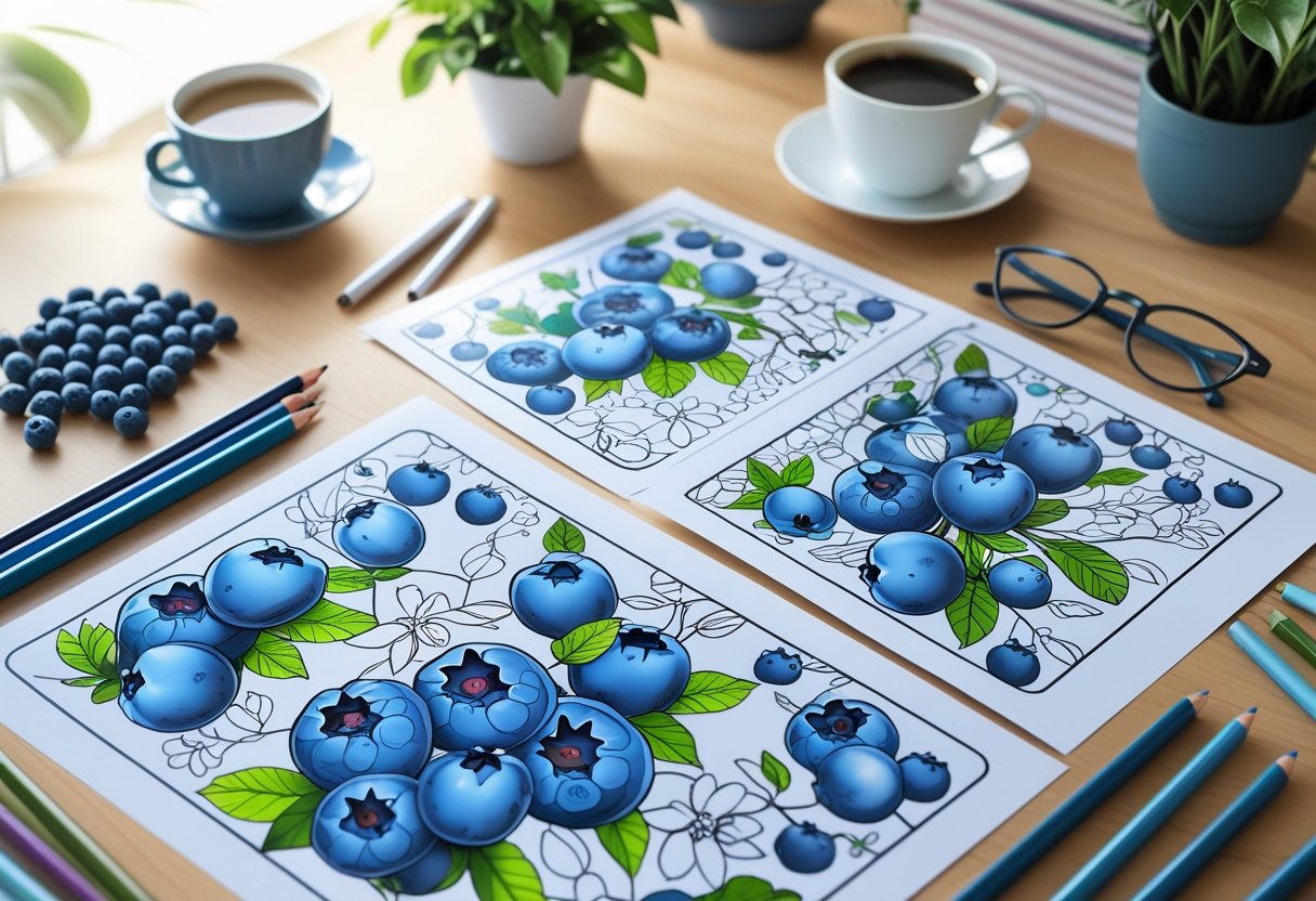21+ Stunning Printable Blueberry Coloring Pages for Kids