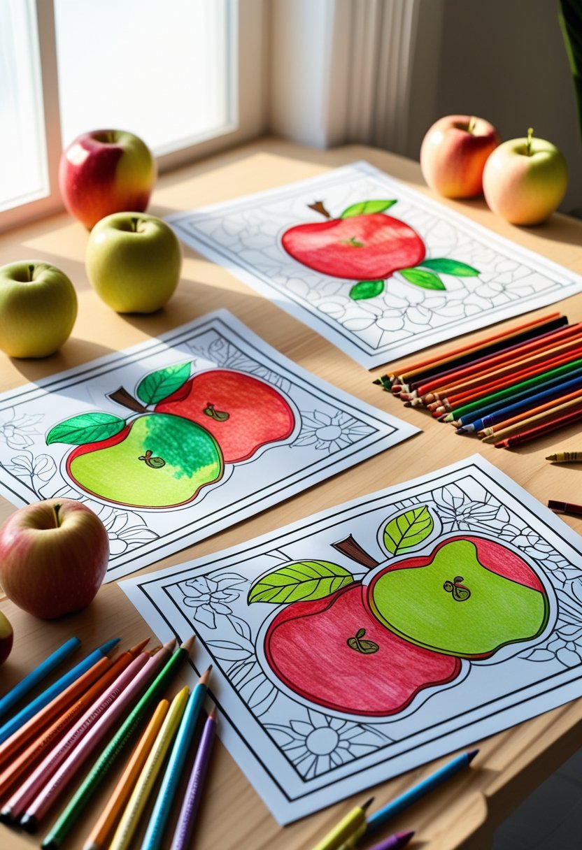 25+ Free Apple Coloring Pages for Kids & Adults to Print