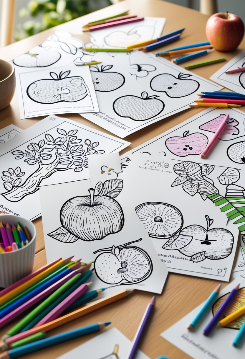 25+ Free Apple Coloring Pages for Kids & Adults to Print