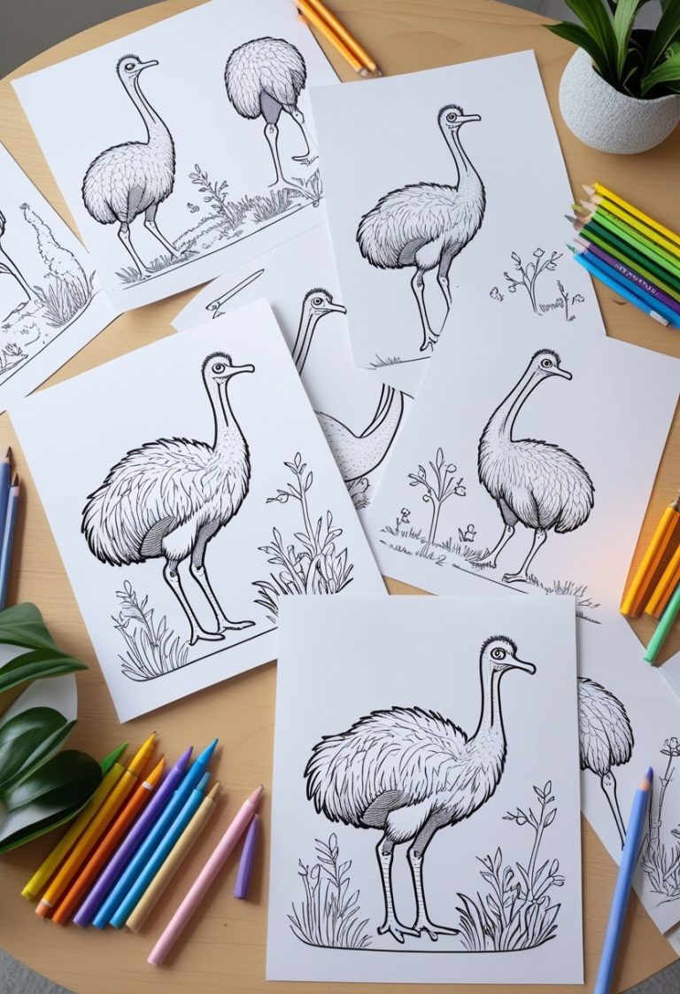 35+ Ostrich Coloring Page: Free Printables for Kids & Adults