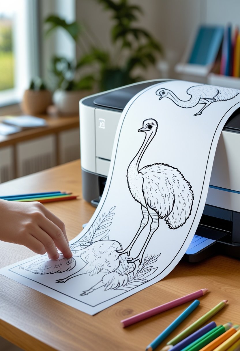 35+ Ostrich Coloring Page: Free Printables for Kids & Adults