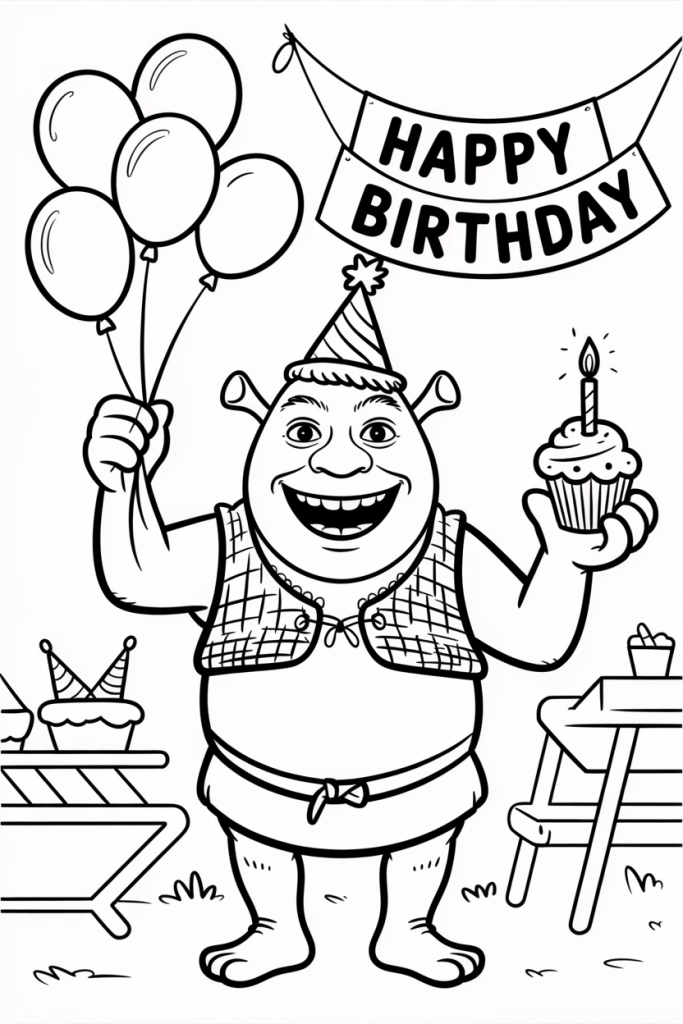 17+ Free Shrek Coloring Pages for Kids & Adults