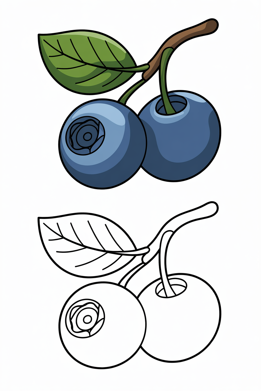 21+ Stunning Printable Blueberry Coloring Pages for Kids