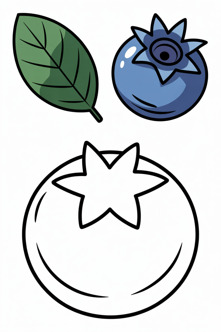 21+ Stunning Printable Blueberry Coloring Pages for Kids