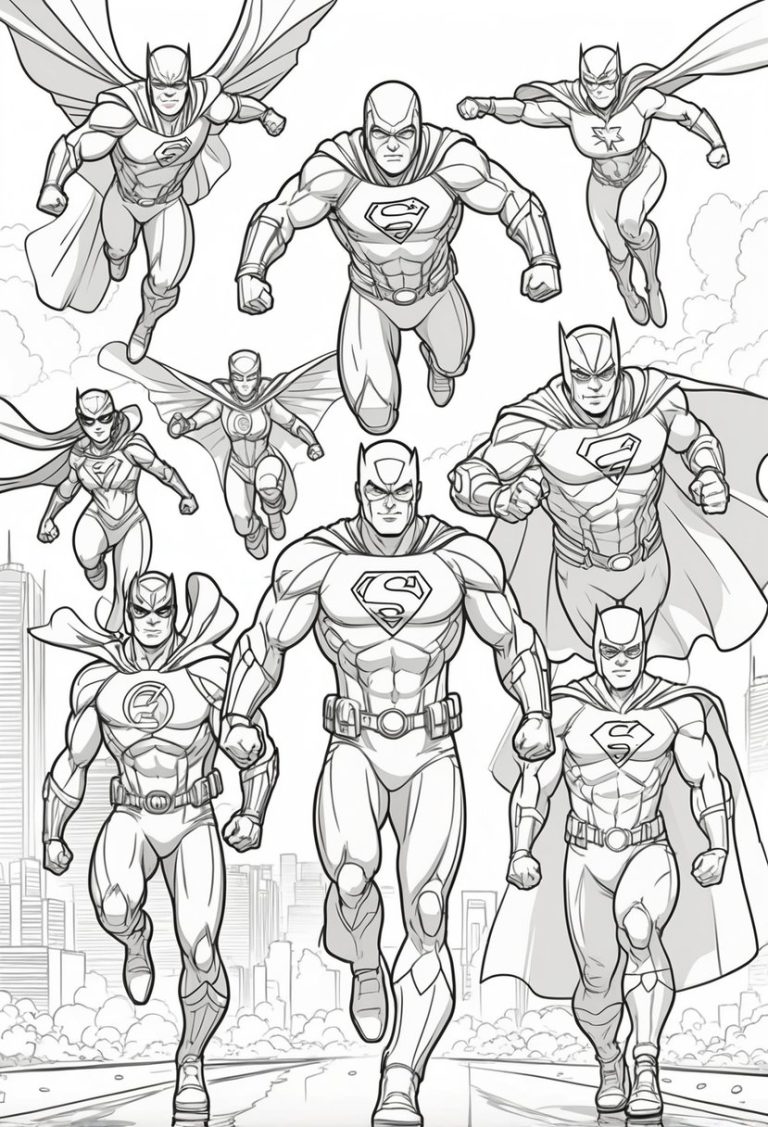 50+ Superhero Coloring Pages for Kids & Adults