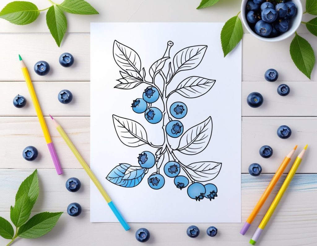 21+ Stunning Printable Blueberry Coloring Pages for Kids