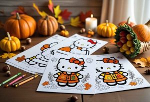 50+ Adorable Hello Kitty Thanksgiving Coloring Pages (PDFs)