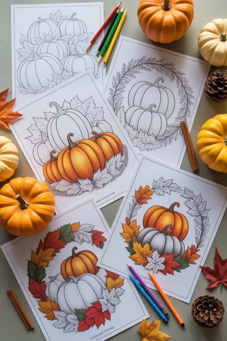 33+ Cute Fall Coloring Pages for Adults | Free Printables