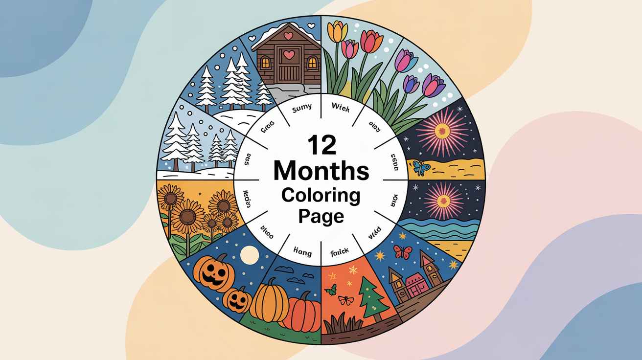 📅 Free Month Coloring Pages 🖍️ Printable for All Ages(PDFs)