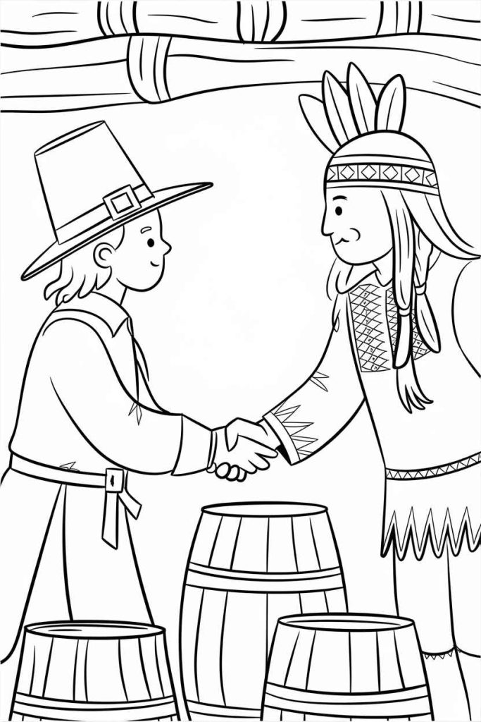 21+ Charming Pilgrim Coloring Pages for a Festive Thanksgiving