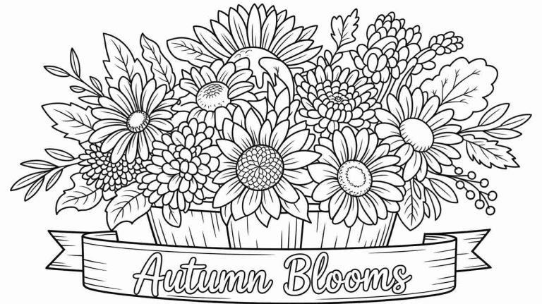 50+ Fall Flowers Coloring Pages 🌸🍂 – Free Download Printables for Kids ...