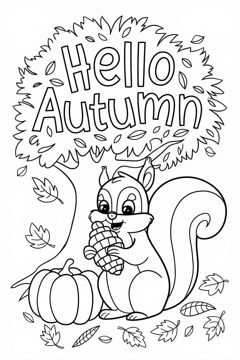 Happy Fall Coloring Pages | Free Printables for Kids & Adults