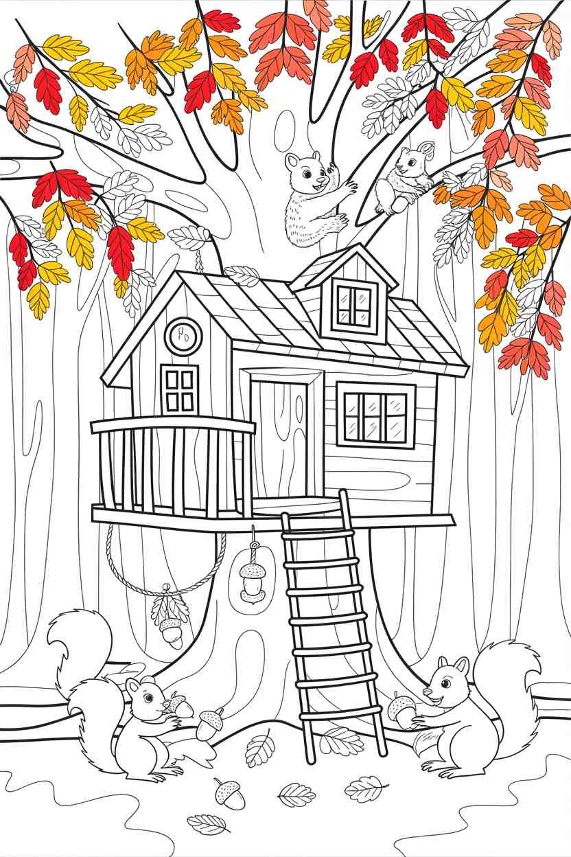 55+Autumn Coloring Pages for Kids | Free Printables PDFs