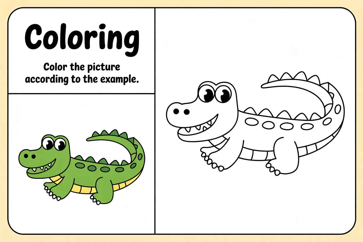 How to Draw Crocodile 🐊 Easy for Kids |11 Quick Steps 2025