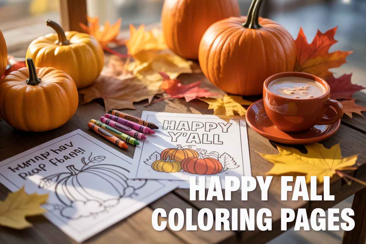 Happy Fall Coloring Pages | Free Printables for Kids & Adults