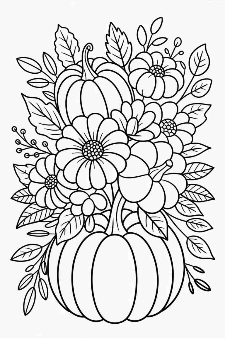 50+ Fall Flowers Coloring Pages 🌸🍂 – Free Download Printables for Kids ...