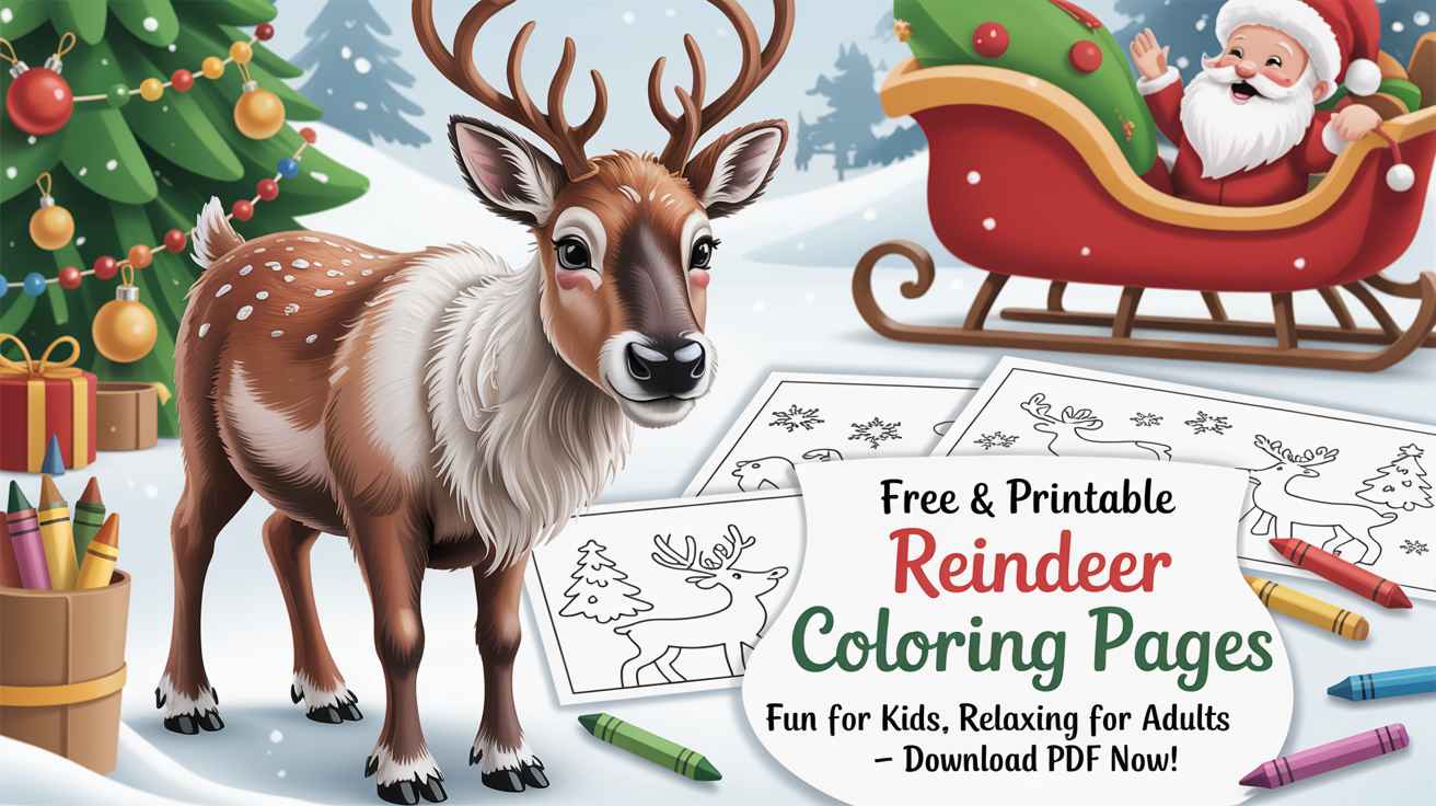 21+ Reindeer Coloring Pages – Free Printables for All Ages
