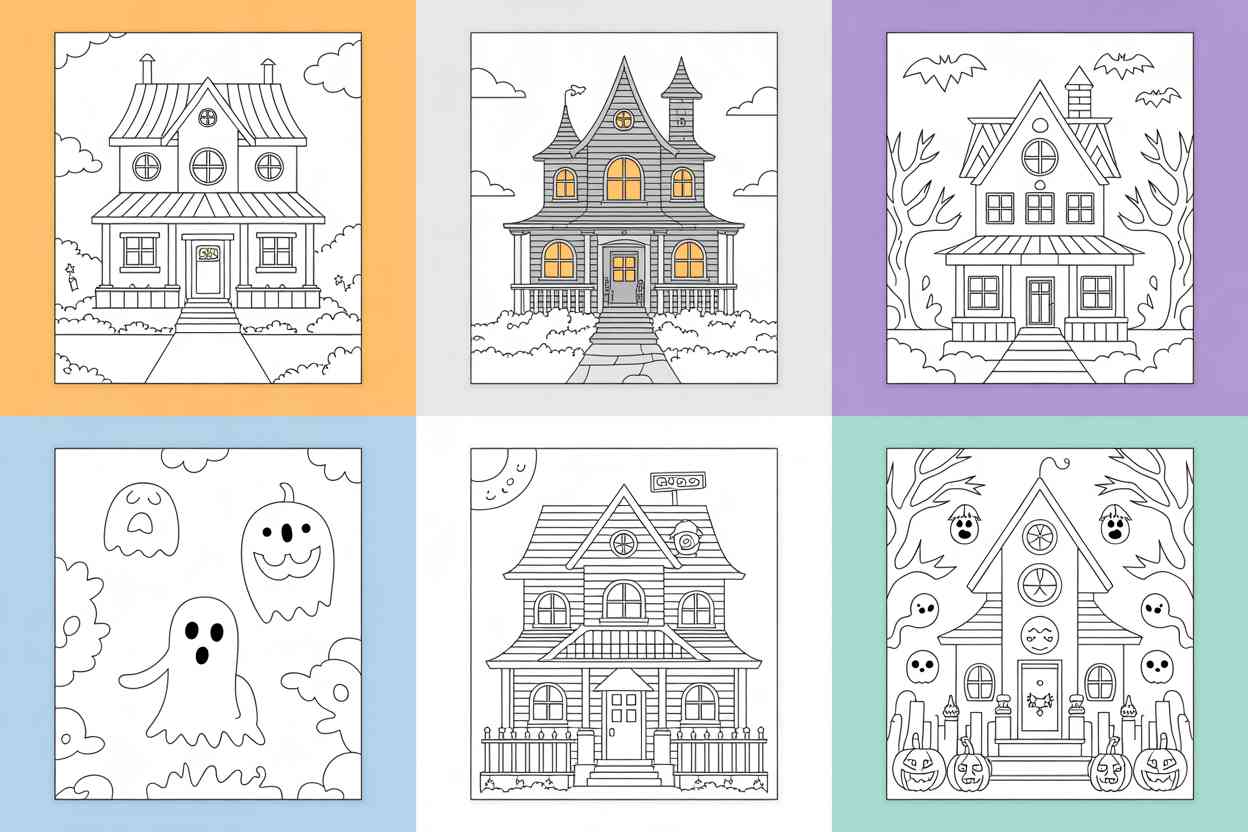 Haunted House Coloring Pages – Free Halloween Printables